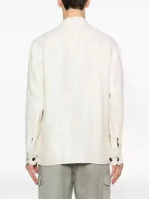 Eleventy Buttoned Patch-pocket Overshirt - Neutrals