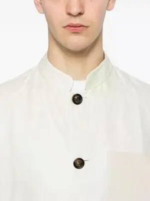 Eleventy Buttoned Patch-pocket Overshirt - Neutrals