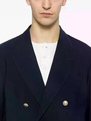 Eleventy Double-breasted Pocket Jacket - Blue