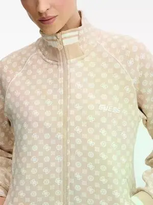 Guess Patterned Zip-up Sweatshirt - Neutrals