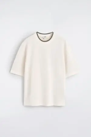Cos Oversized Double-faced Knitted T-shirt - White