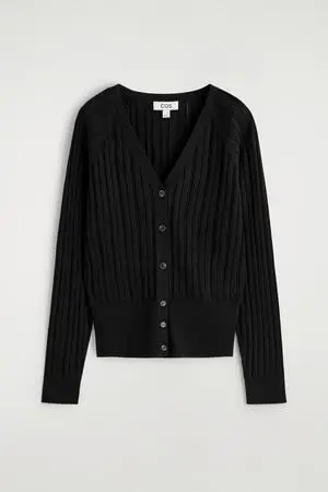 Cos Pointelle-knit Cotton Cardigan