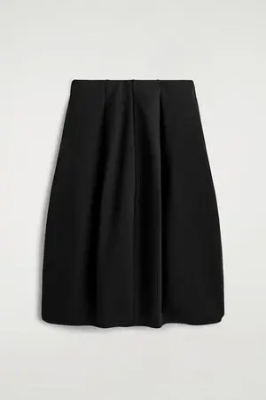 Cos Sculptural Jersey Midi Skirt - Black