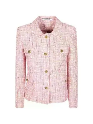 Tagliatore India Collared Tweed Jacket - Pink