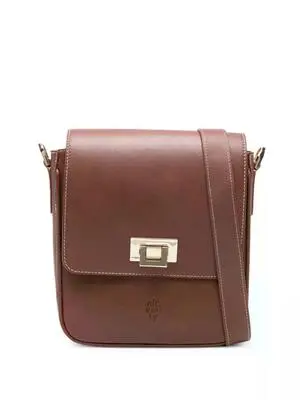 Eleventy Logo-debossed Leather Cross Body Bag - Brown