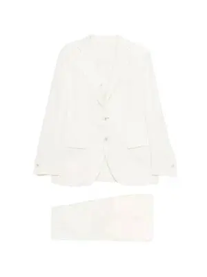 Eleventy Single-breasted Suit - White
