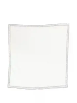 Eleventy Border Handkerchief - White