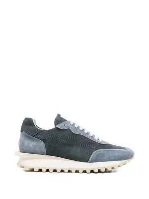Eleventy Perforated Panelled Sneakers - Blue