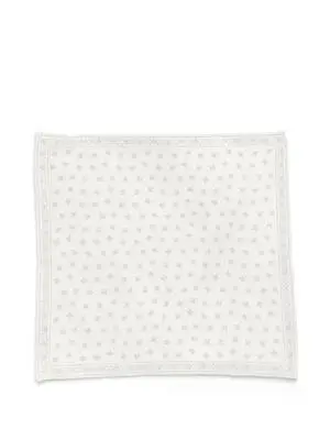 Eleventy Patterned Handkerchief - White
