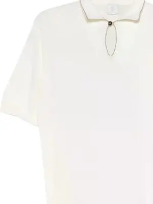 Eleventy Contrasting-trim Polo Shirt - Neutrals