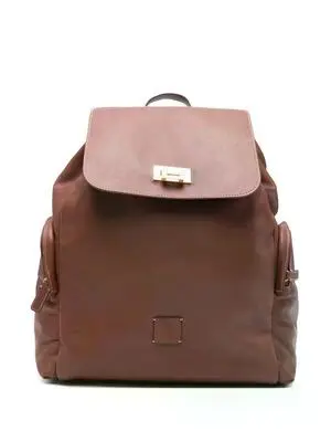 Eleventy Leather Backpack - Brown