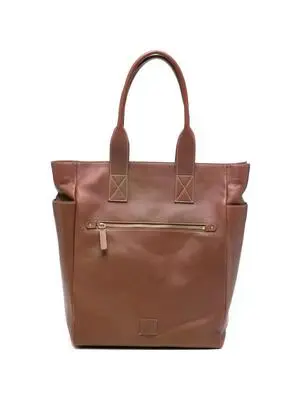 Eleventy Zip-fastening Leather Tote Bag - Brown
