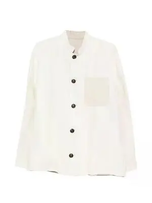 Eleventy Buttoned Patch-pocket Overshirt - Neutrals