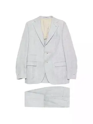 Eleventy Pinstripe Single-breasted Suit - Blue