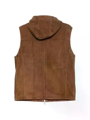 Eleventy Hooded Suede Gilet