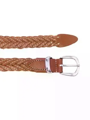 Eleventy Braided Leather Belt