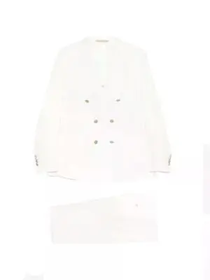 Eleventy Double-breasted Suit - White