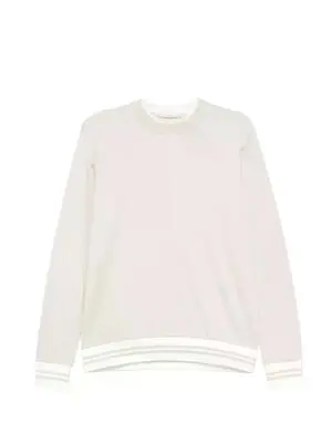 Eleventy Striped-trim Sweatshirt - Neutrals
