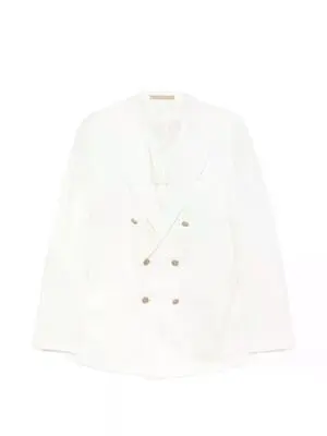 Eleventy Double-breasted Blazer - White