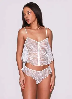 Fleur Du Mal Jasmine Lace Flutter Cami
