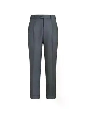 Brunello Cucinelli Super 150s Virgin-wool Four Season Batavia Trousers With Pleat - Grey