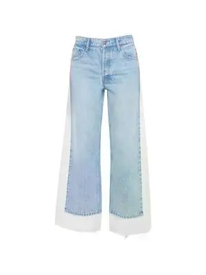 MOTHER Nacho Double Dip Frayed Panelled Jeans - Blue