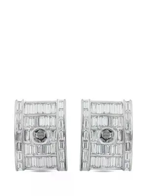 LB EXCLUSIVE Diamond Platinum Clip-on Earrings - Silver