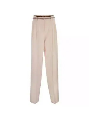Max Mara Mstcorvino Pleated Belted Trousers - Neutrals
