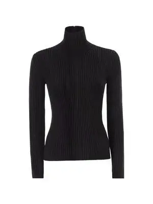 Max Mara Ribbed Turtleneck Jumper - Black