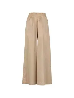 VIA MASINI 80 Elastic-waistband Trousers - Neutrals