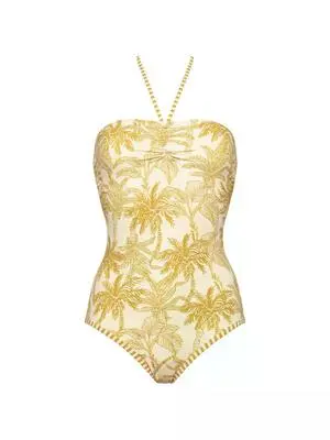 ERES Ailleurs Floral-print Bustier Swimsuit - Yellow