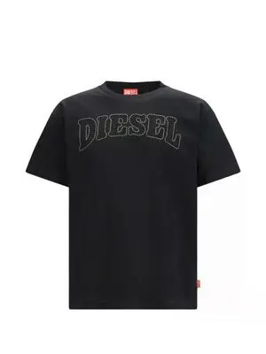 DIESEL Logo-embroidered T-shirt - Black