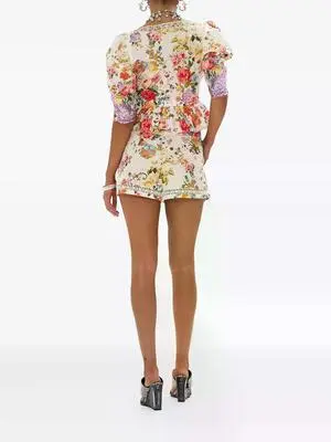 Camilla Floral Print Puff-sleeve Blouse