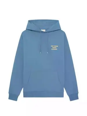 Drole De Monsieur Slogan Hoodie - Blue
