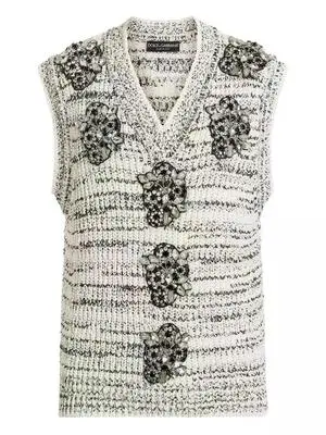 Dolce & Gabbana Embellished V-neck Vest - Neutrals