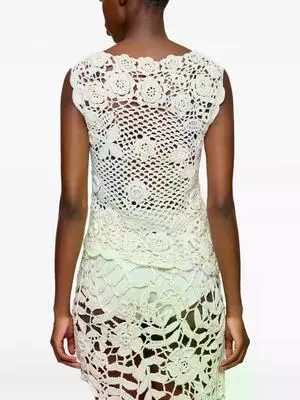 GANNI Crochet Knit Top - Neutrals