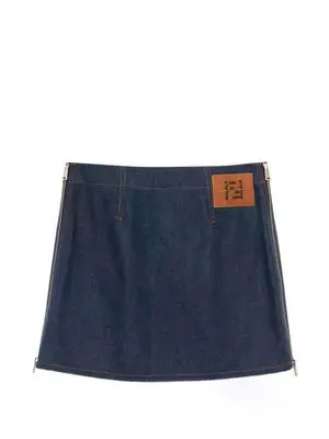 Fendi Logo-patch Mini Skirt - Blue