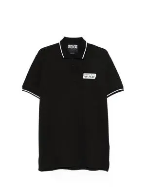 Versace Logo-detail Polo Shirt - Black