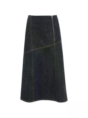 Victoria Beckham Panelled Denim Midi Skirt - Blue