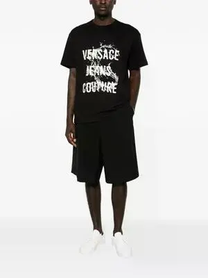 Versace Graphic-lettering T-shirt - Black