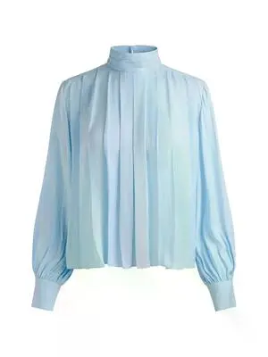 Alice + Olivia Pleated Blouson Blouse
