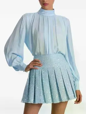 Alice + Olivia Pleated Blouson Blouse