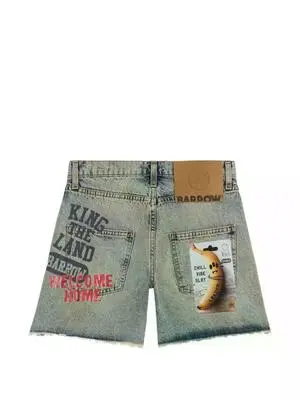BARROW Graphic Frayed Shorts
