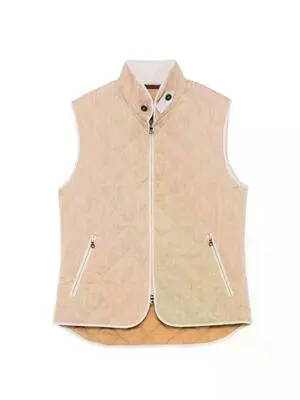 N.peal Diamond Stand-up Collar Gilet - Neutrals