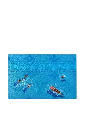 LOUIS VUITTON Monogram Double Card Holder - Blue