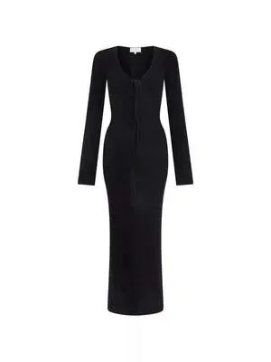 VIOLANTE NESSI Cristina Halterneck Midi Dress - Black