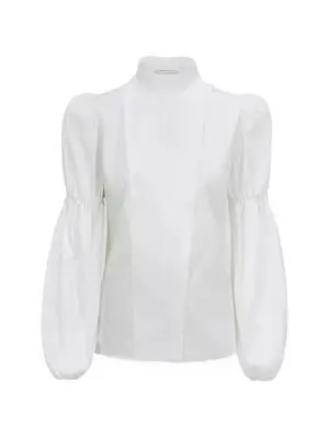 VIOLANTE NESSI Rubens High-neck Voluminous-sleeves Blouse - White