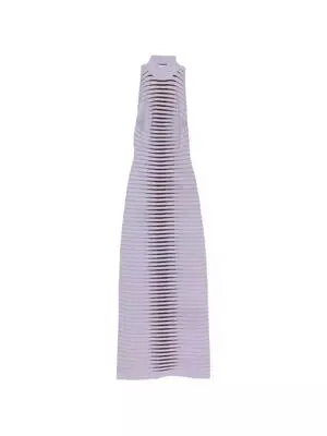 Elisabetta Franchi High-neck Striped Maxi Dress - Purple