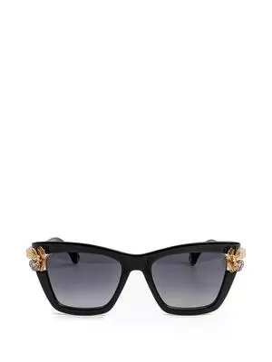 Carolina Herrera Floral Cat-eye Sunglasses - Black