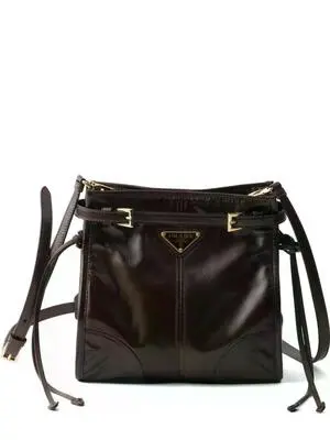Prada Bonnie Leather Mini Shoulder Bag - Brown